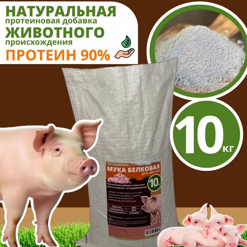 Мука белковая для свиней экстрабелок 10 кг, кормов