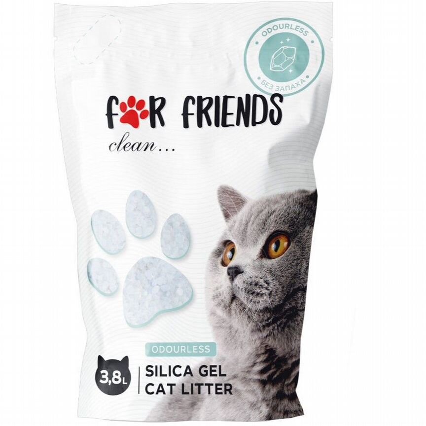 Наполнитель FOR friends силикагелевый, без аромата - 3,8 л