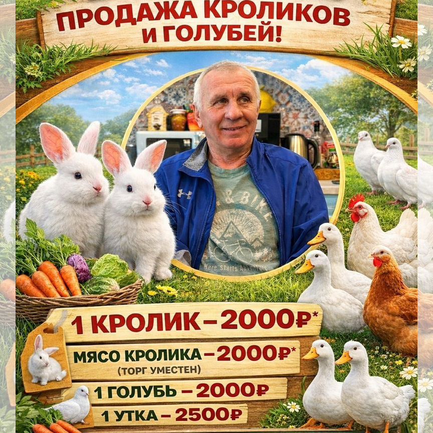 Продажа голубей уток и кроликов
