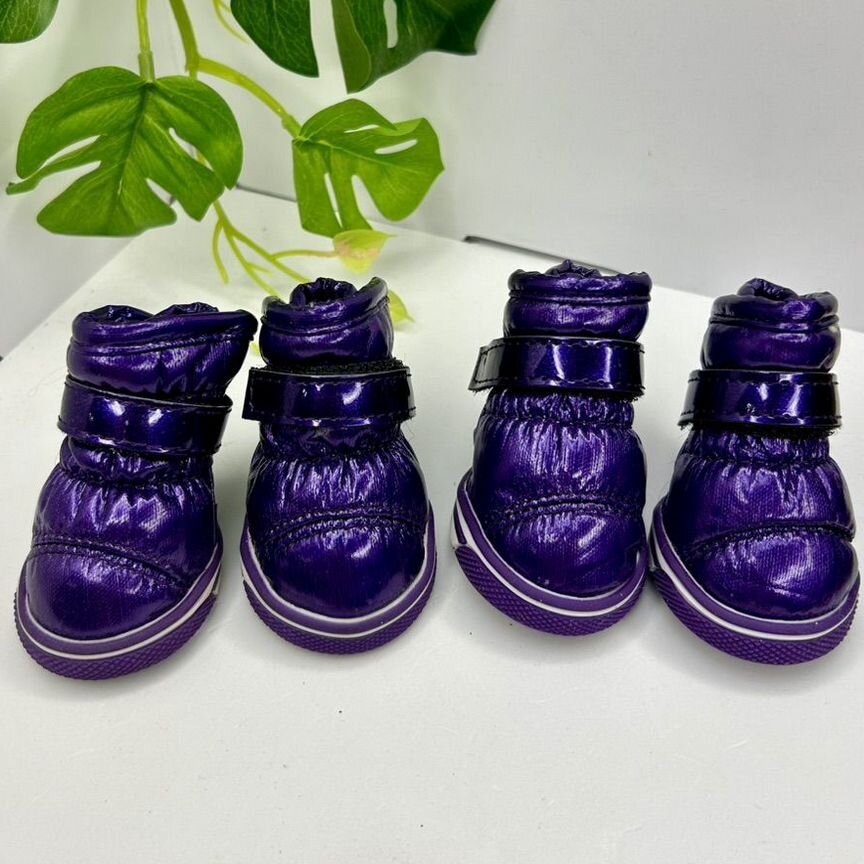 Новые Ботинки-дутики для собак, М,фиолетовые