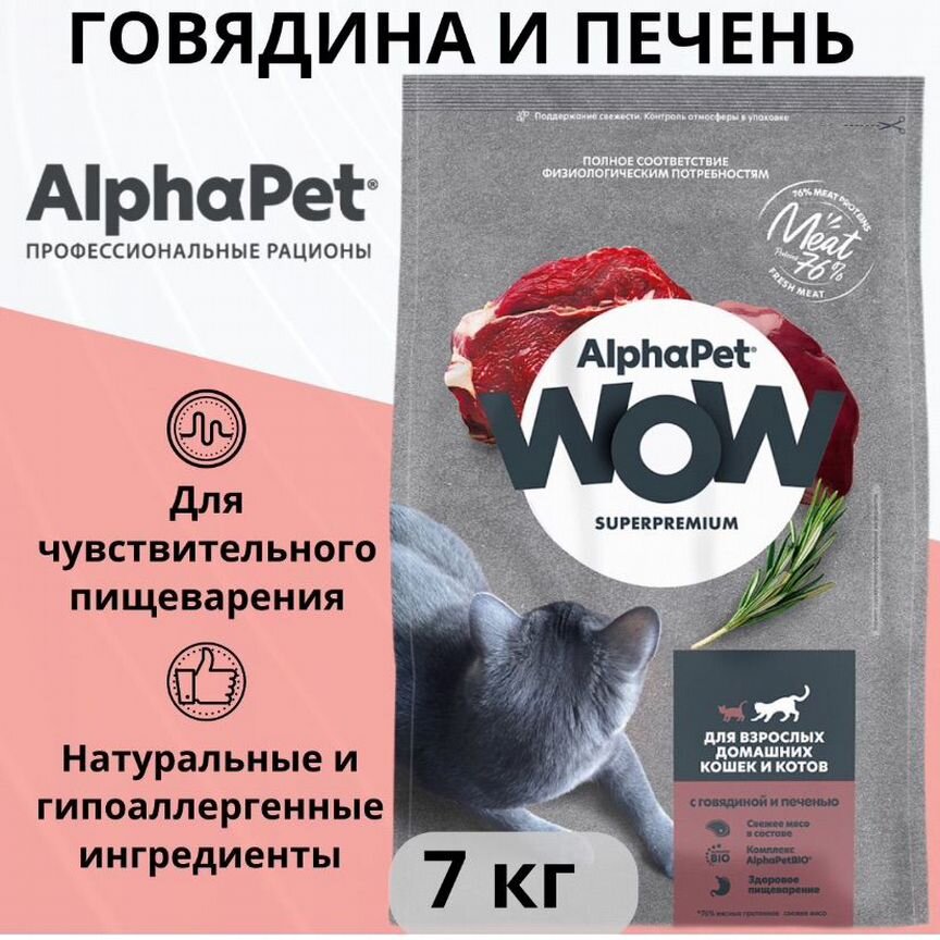 Сухой корм AlphaPet WOW Superpremium, для