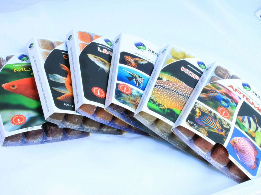 Замороженные корма для рыб и черепах