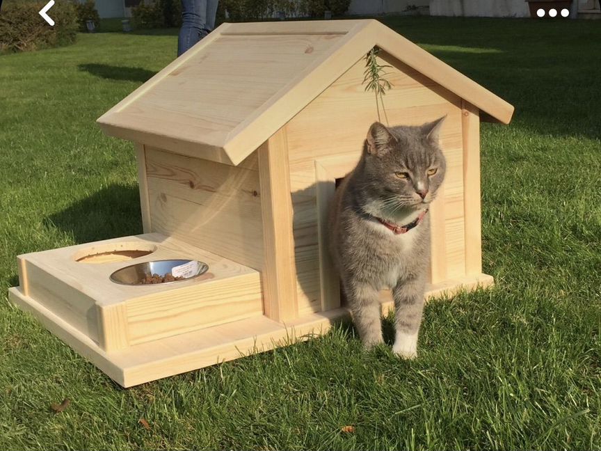 Домик для кошки уличный, будка для кошки
