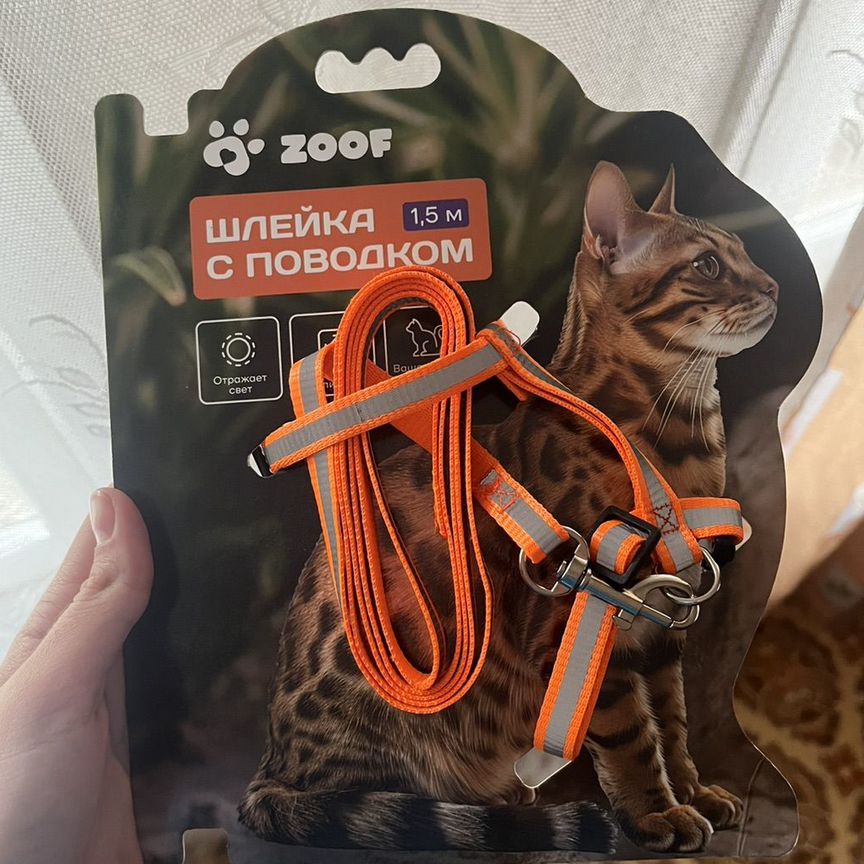 Шлейка для кошек с поводком