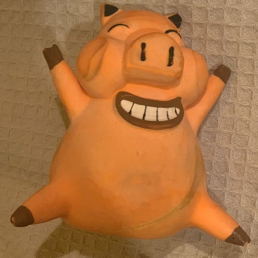 Игрушка свинка резиновая свистящая 10*10 см