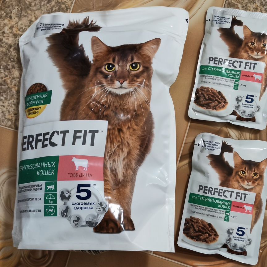 Корм для кошек Perfect fit Сухой   влажный