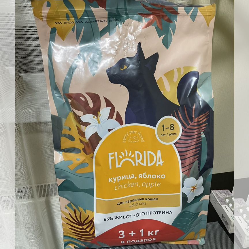 Florida Сухой корм для кошек, с курицей и яблоком