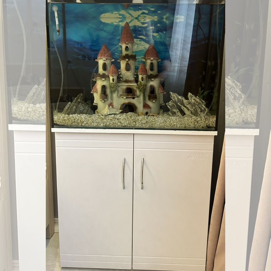 Аквариум с тумбой 120 литров с рыбками