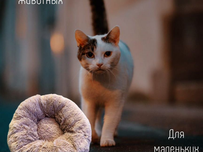 Пушистая лежанка для кошек и собак