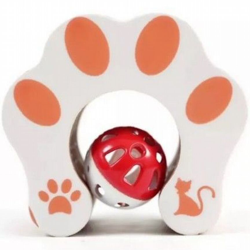 Картонная игрушка когтеточка для кошек с мячиком
