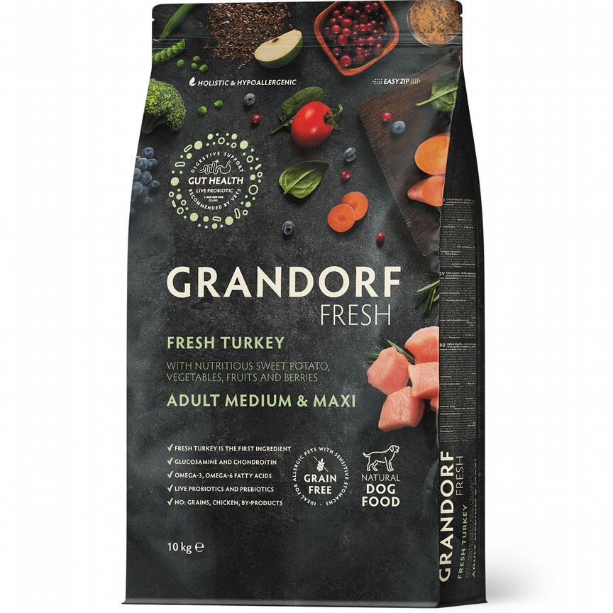Сухой корм grandorf Fresh Dog Adult Med&Maxi Turke
