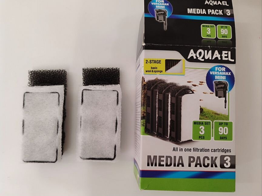 2 картриджа для фильтра aquael versamax mini