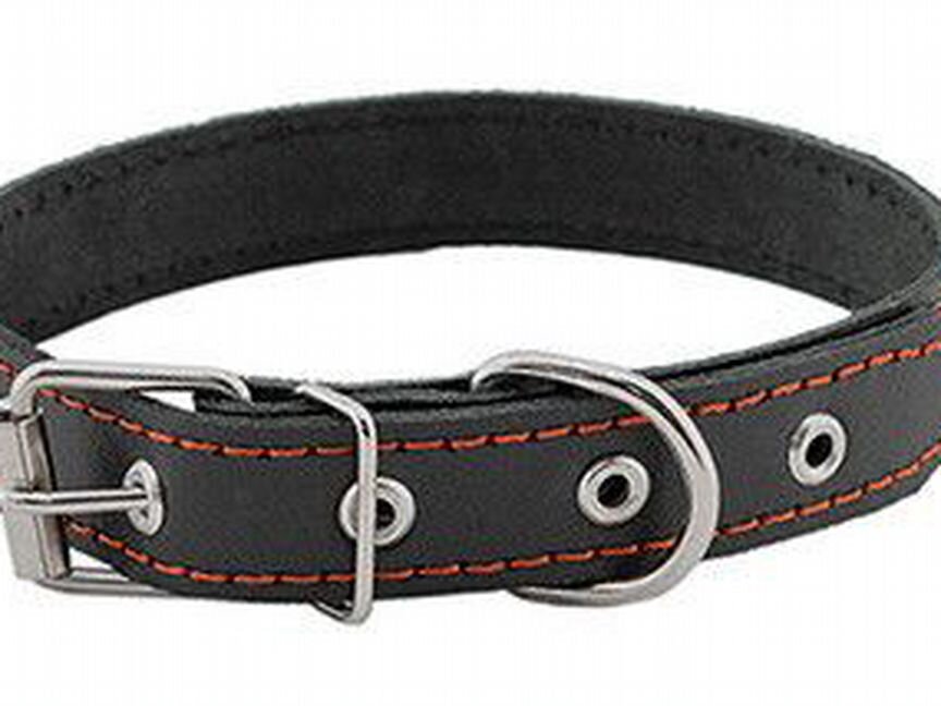 Homepet 15 мм 28-38 см ошейник для собак кожаный п