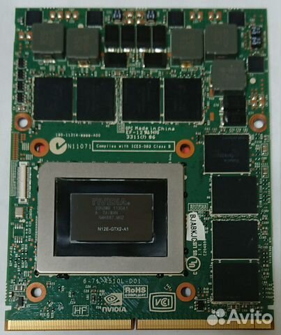Видеокарта в ноутбук Nvidia GeForce GTX 580M MXM-B купить в Москве ...