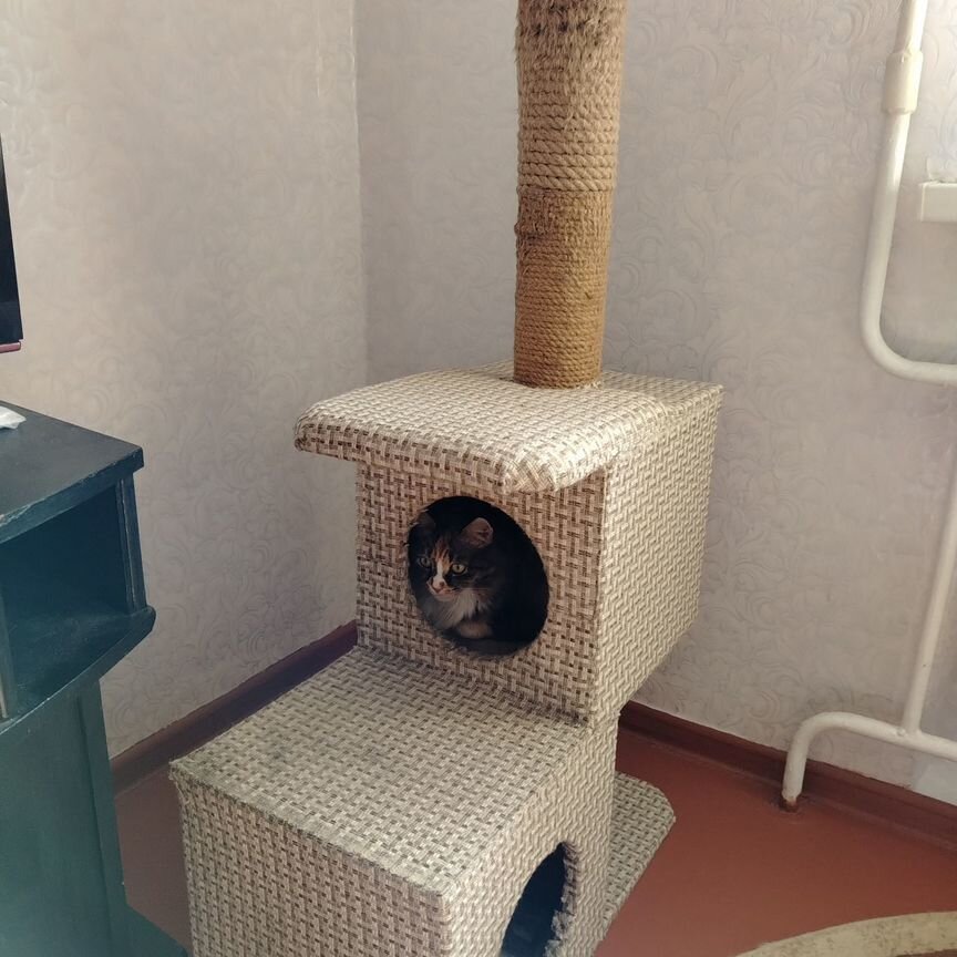 Домик для кошек 2-х ярусный б/у, в хорошем состоян