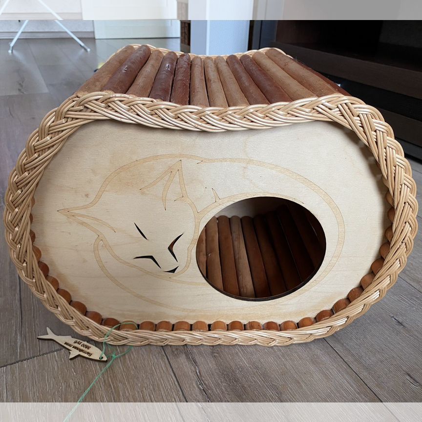 Домик для кошки из ивовой лозы