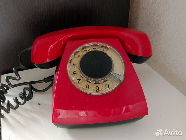 Старый телефон СССР красный дисковый купить в Москве | Электроника | Авито
