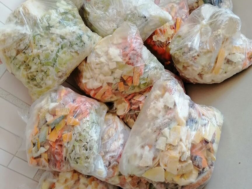 Обрезки от овощей, фруктов для животных. Заморозка