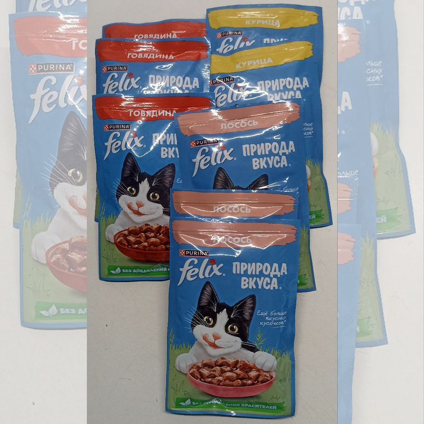 Влажный корм для кошек вискас, феликс