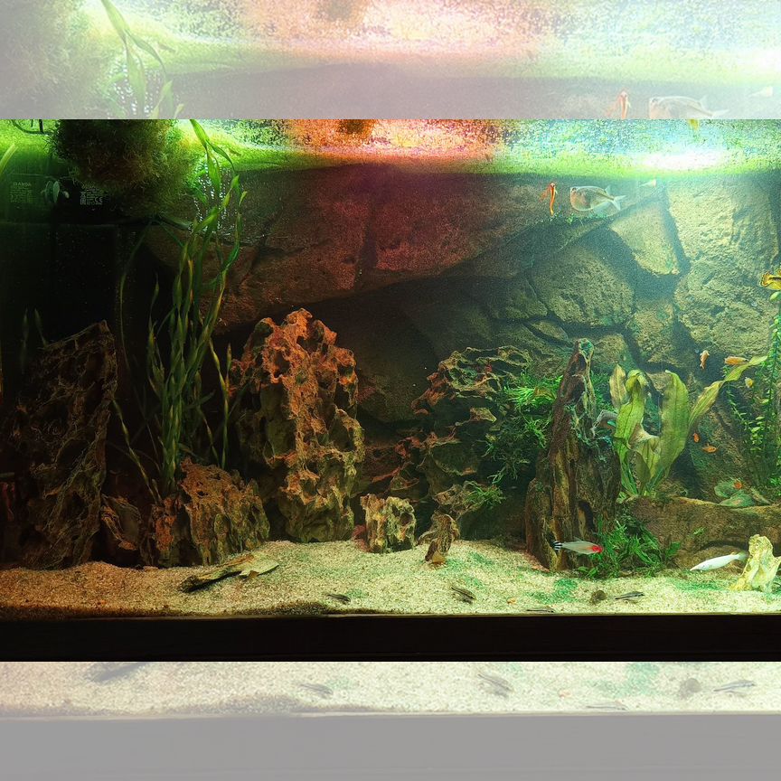 Аквариум с рыбками и тумбой