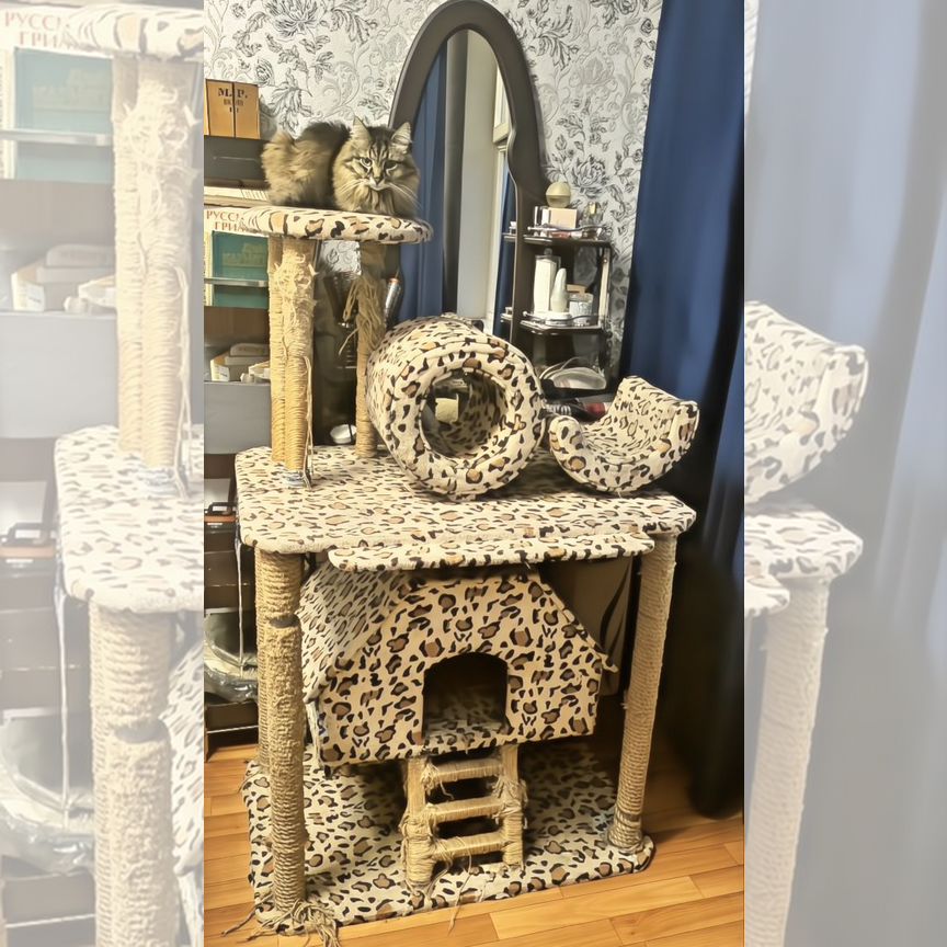 Кошачий домик с когтеточкой
