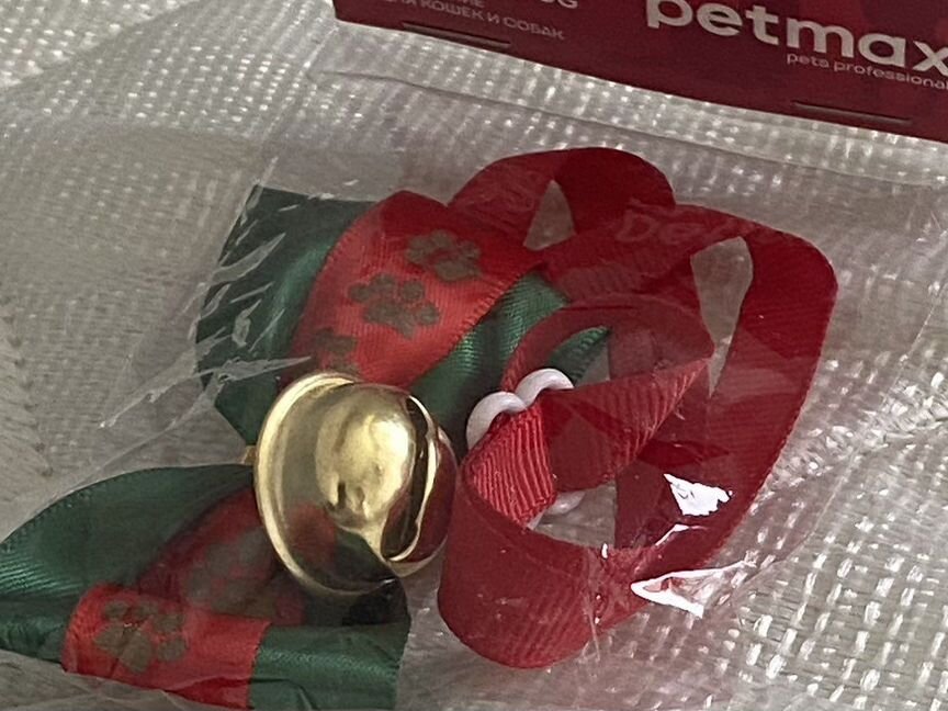 Забавный новогодний бантик для кошек И собак