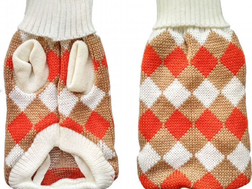 88684 Уют Свитер красный ромбы 30 см, размер М, тм