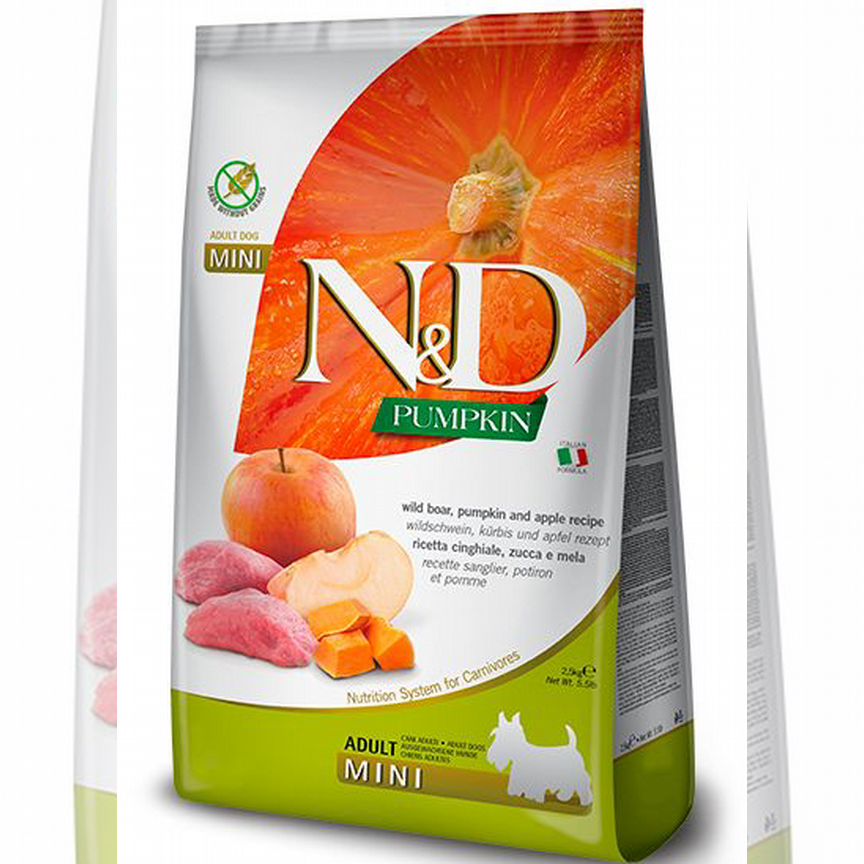 Farmina N&D Pumpkim кабан ябл тык adult mini 7 кг