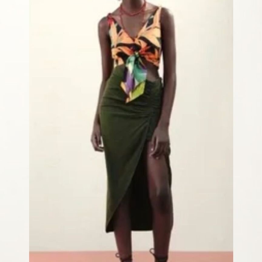 Юбка из смешанного льна Zara xs