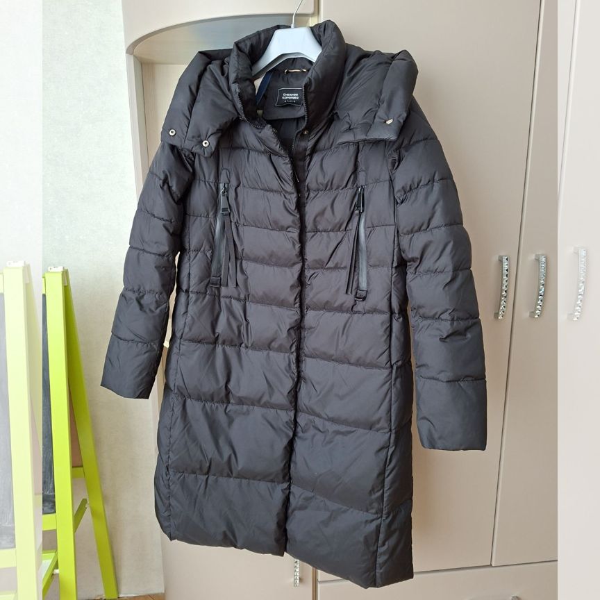 Пуховик женский зимний снежная королева 48