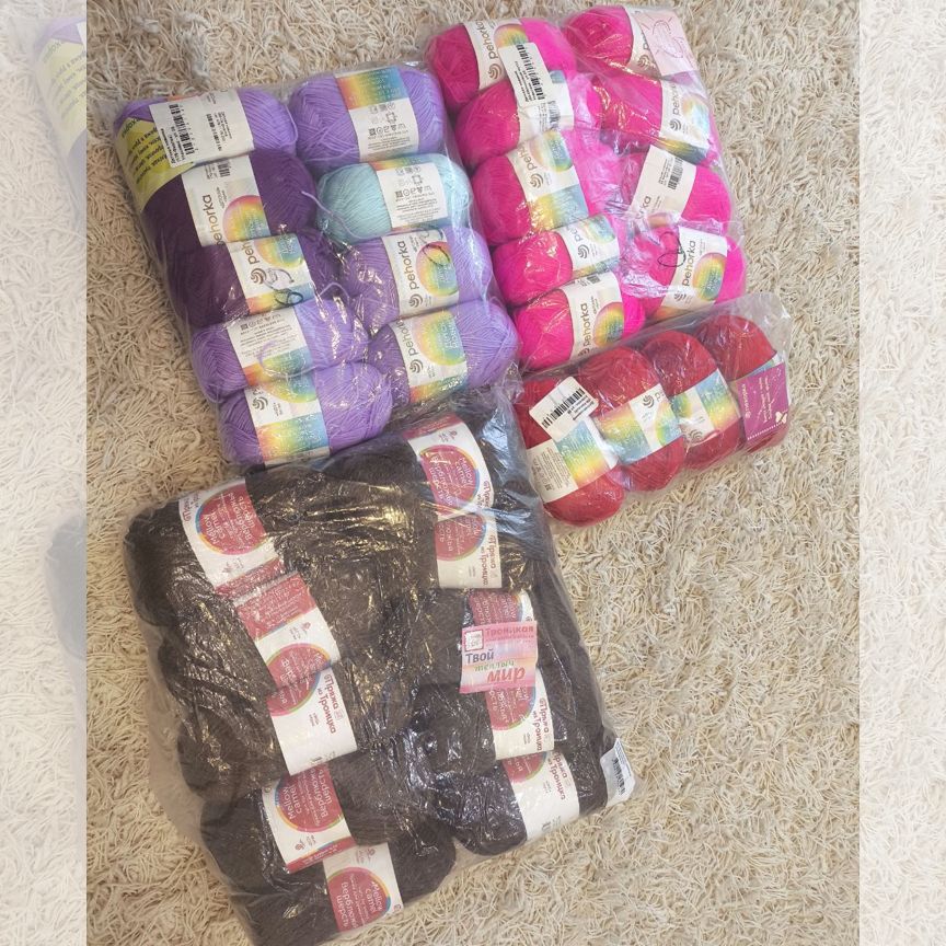 Нитки пряжа, акрил, шерсть верблюжья