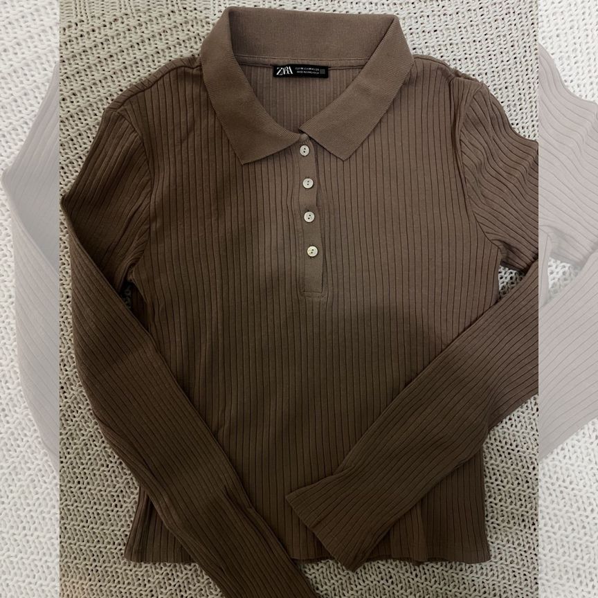 Лонгслив поло zara