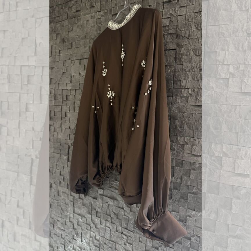 Блузка вечерняя с камнями стразами женская