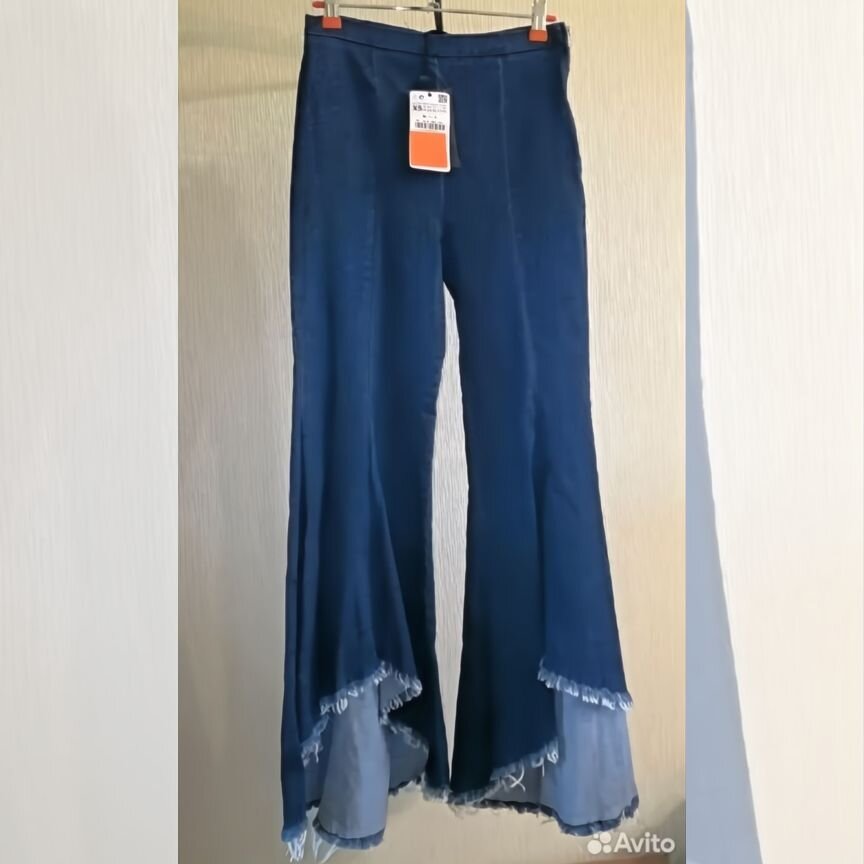 Брюки- клёш джинсовые женские, размер XS, Зара