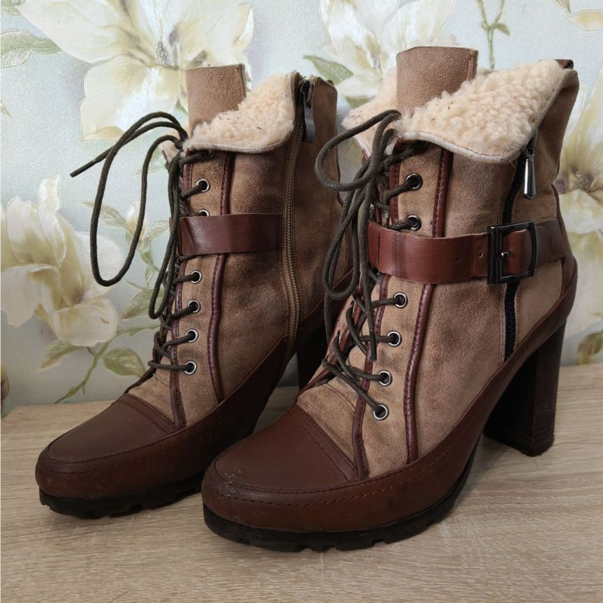 Ботильоны экокожа с мехом. Размер 36