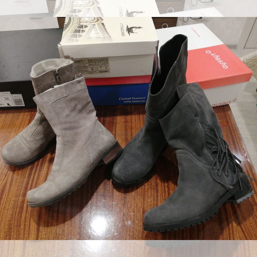 Замшевые сапоги 36 демисезон