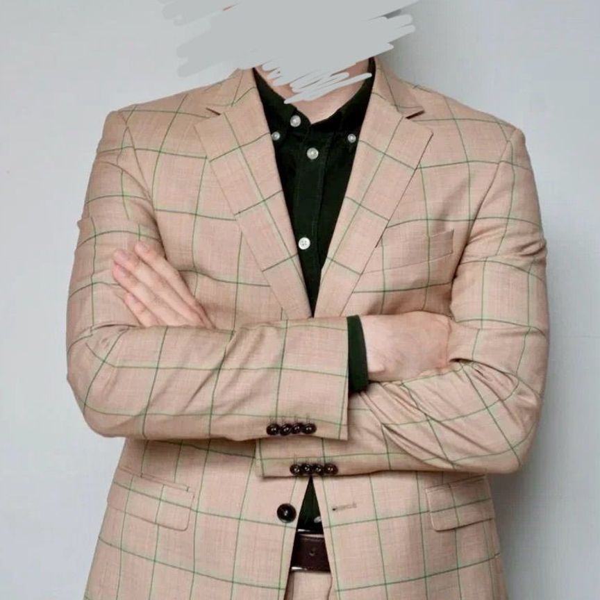 Костюм-тройка смарт-кэжуал, размер 48, бежевый