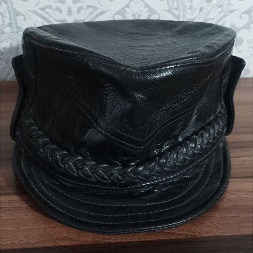 Фуражка кожаная мужская