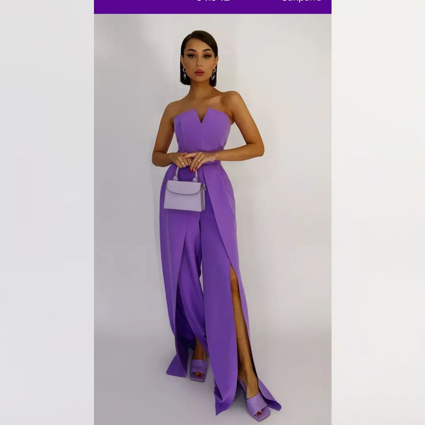 Женский фиолетовый комбинезон